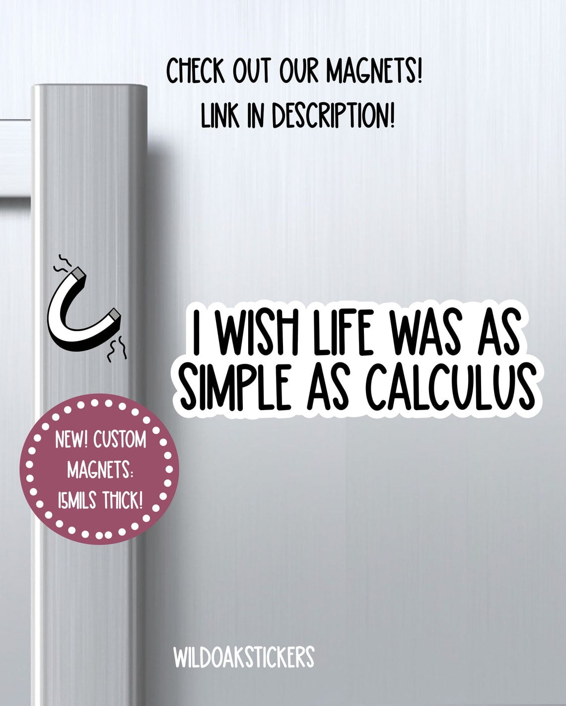 StickerCraft NEW i wish life was as simple as calculus magnet, math ...