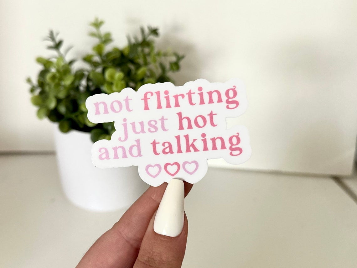 StickerCraft Not Flirting Just Hot & Talking Waterproof er, Retro ers ...