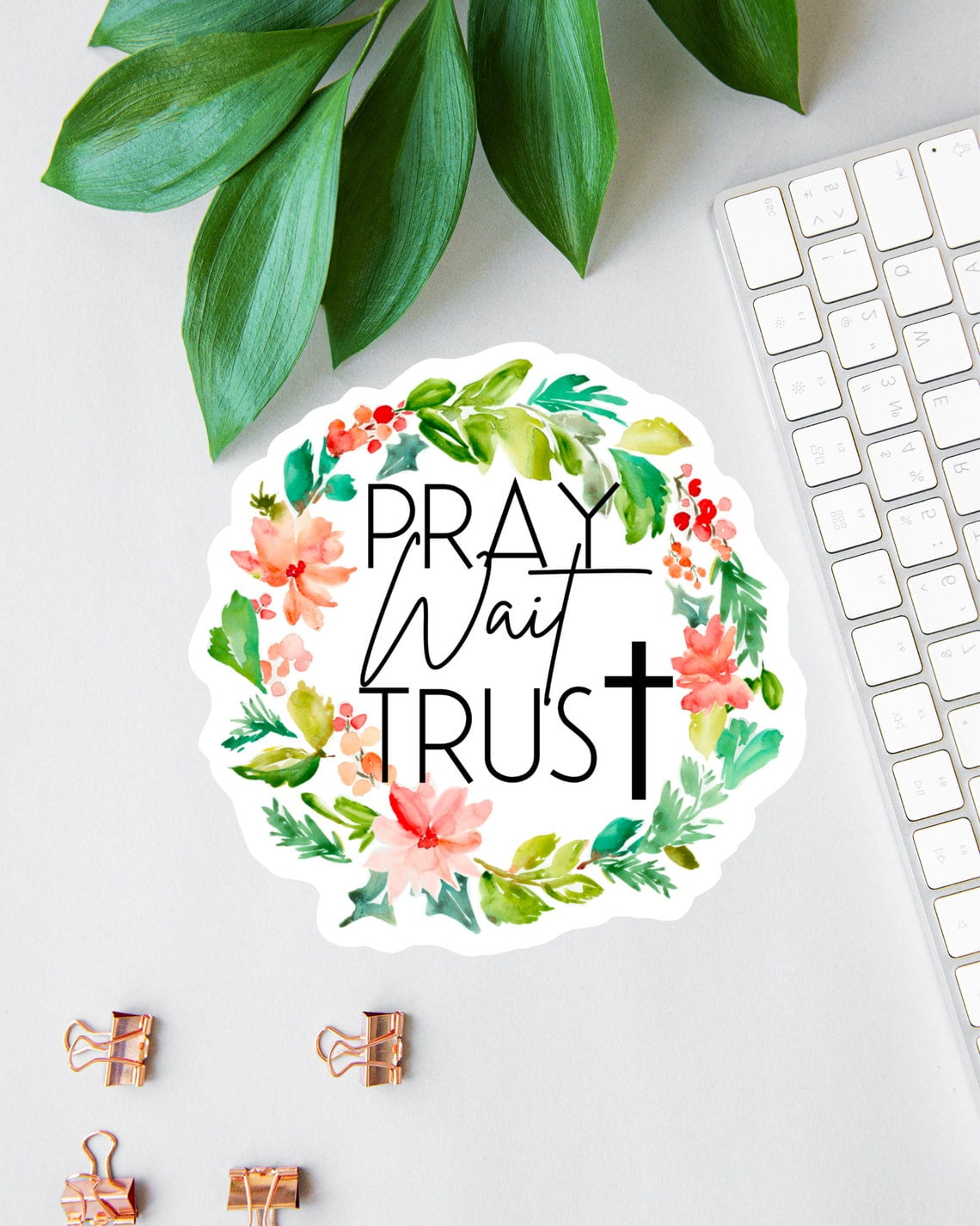 StickerCraft Pray Wait Trust er, Affirmation ers, Laptop er, Water ...