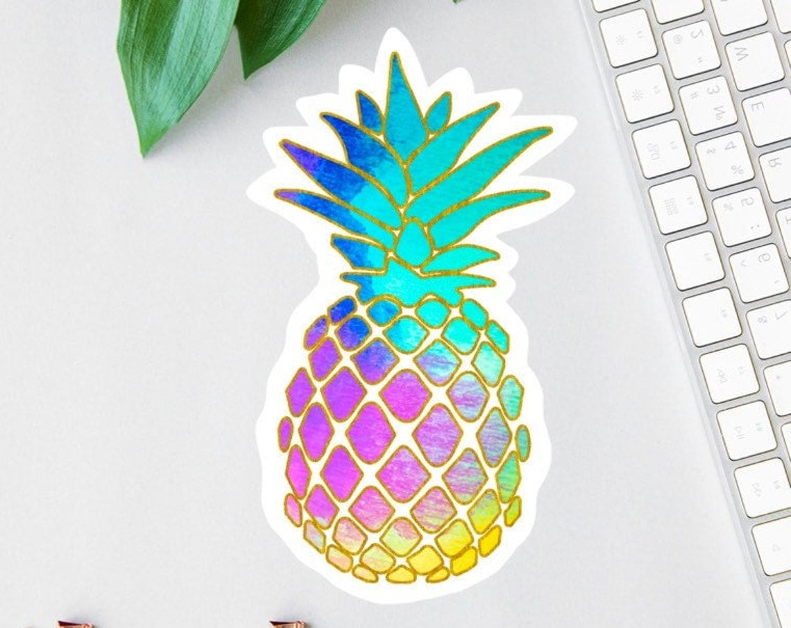 StickerCraft Rainbow Pineapple er, Rainbow Label, Clear Laptop er ...