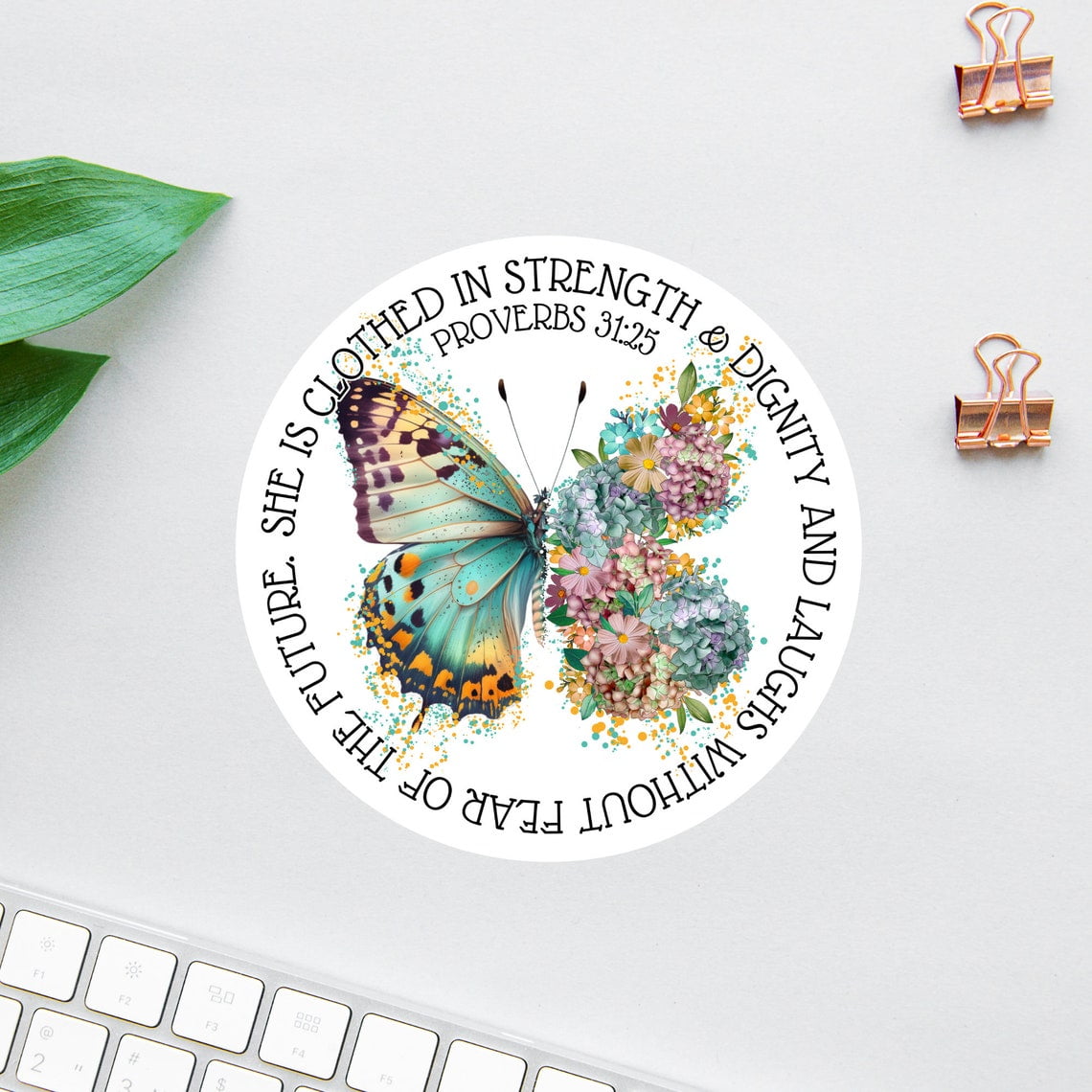 StickerCraft She Is Clothed In Strength er, Affirmation ers, Laptop er ...