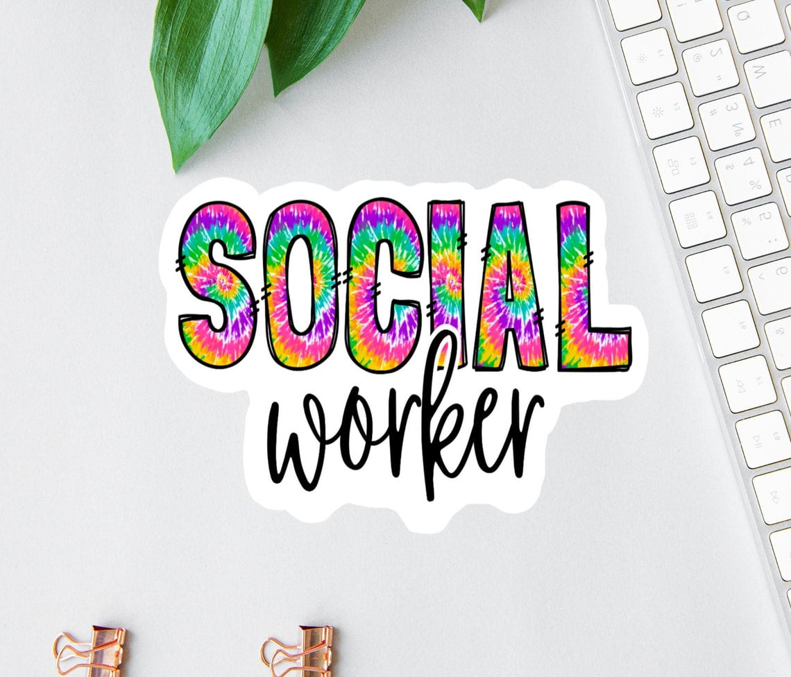 StickerCraft Social Worker er, Rainbow Tie Dye Decal, Chaos Coordinator ...