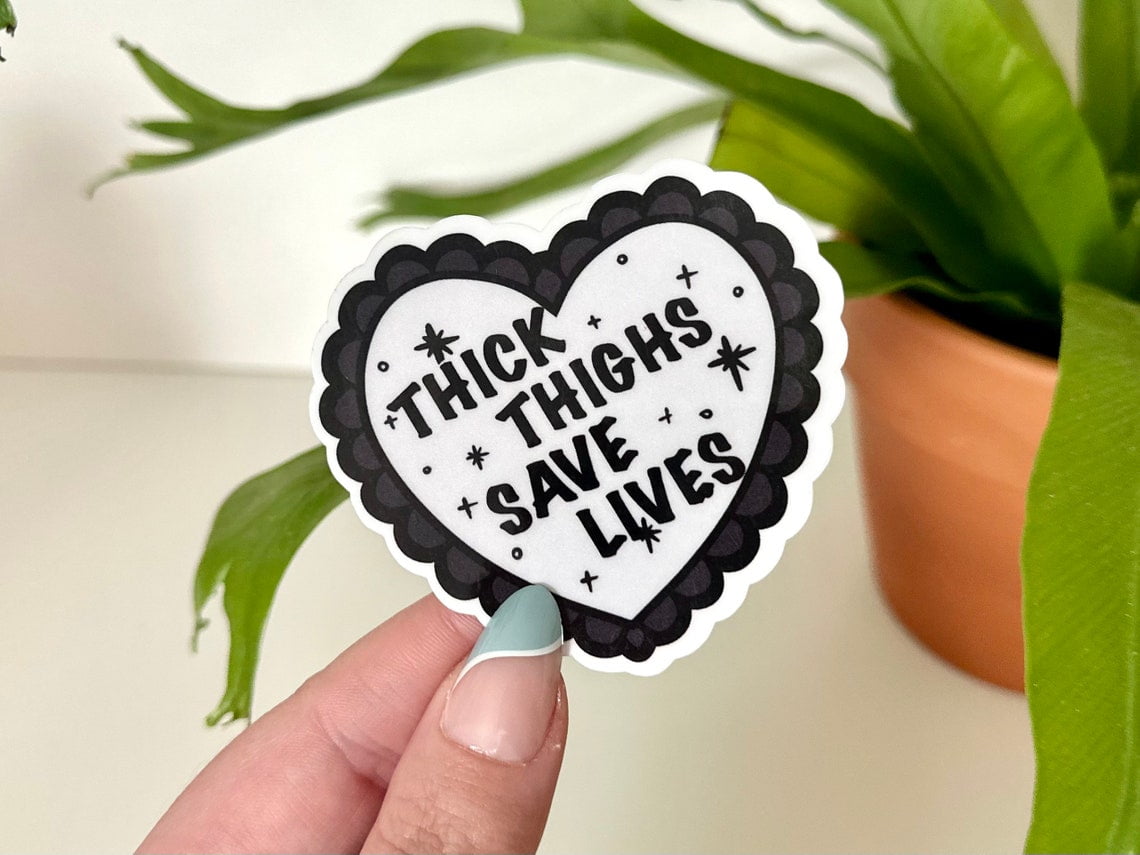 StickerCraft Thick Thighs Save Lives Waterproof er, Trendy ers, Funny ...