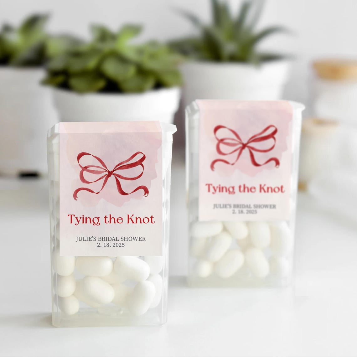 StickerCraft Tying The Knot Bridal Shower Mint Labels, Bow Bridal ...