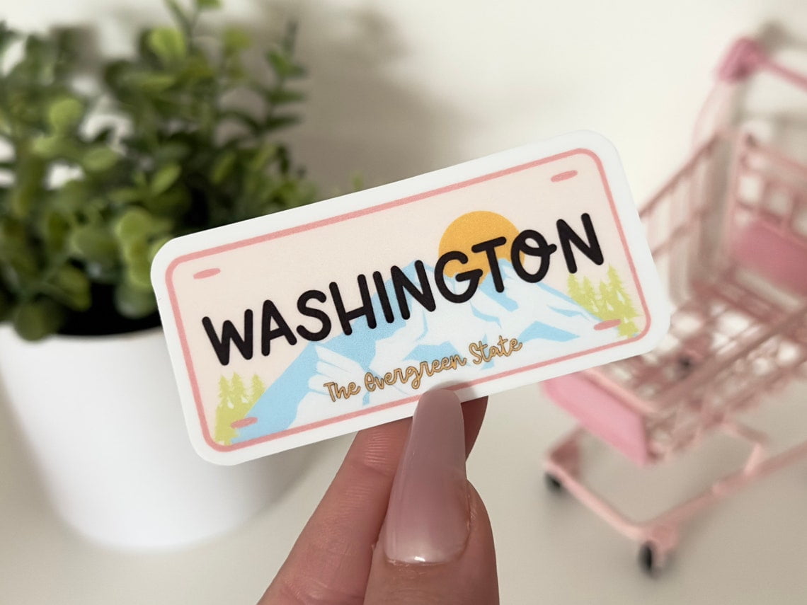 StickerCraft Washington Plate Waterproof er, Washington Gifts, The ...