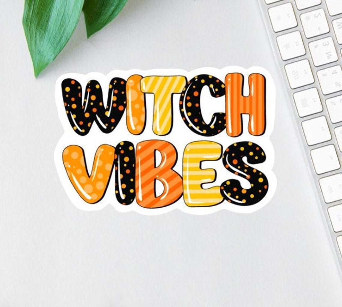 StickerCraft Witch Vibes er | Cute Laptop er | Colorful Water Bottle ...