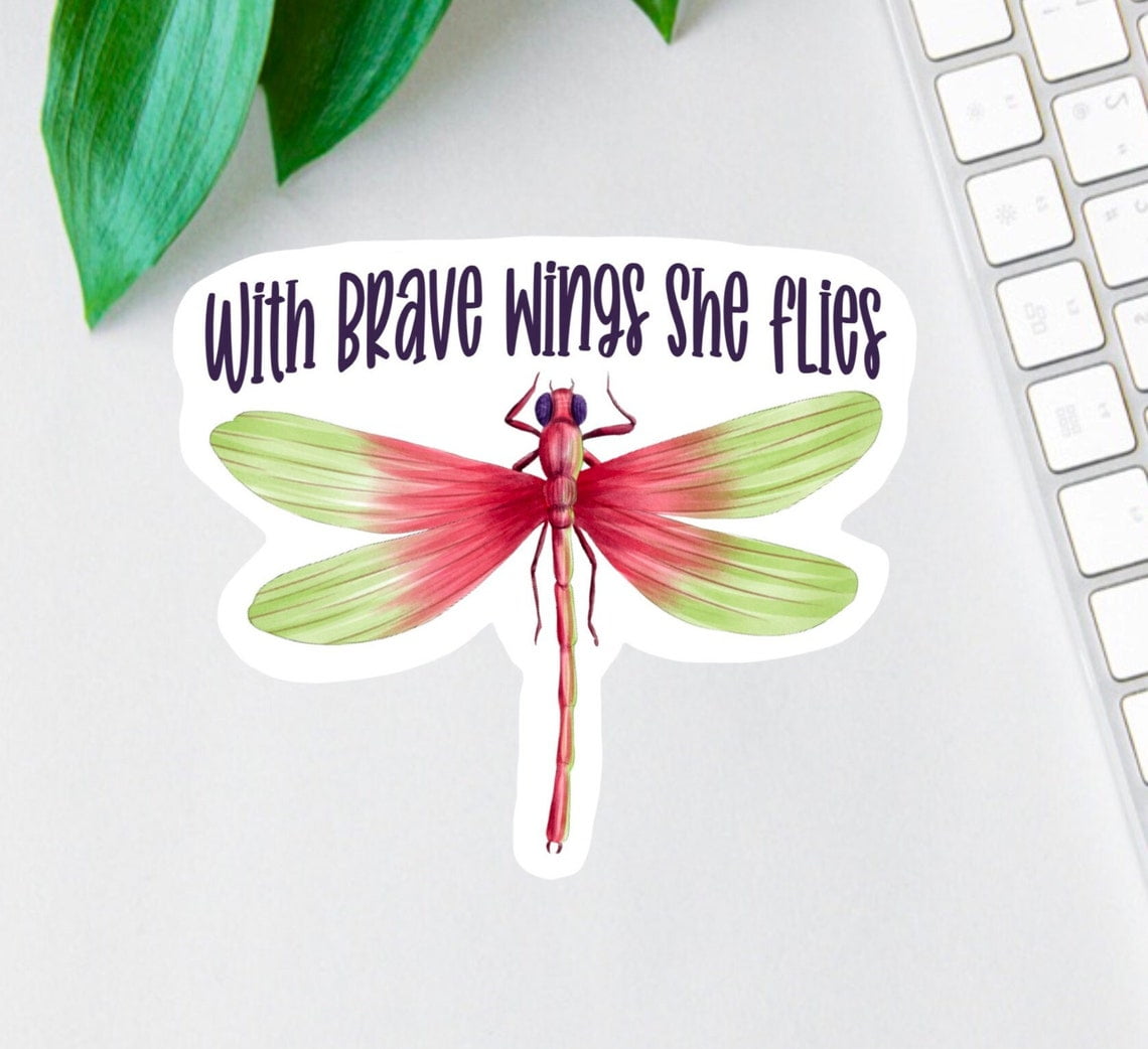 StickerCraft With Brave Wings She Flies er | Warrior Quote | Womens ...