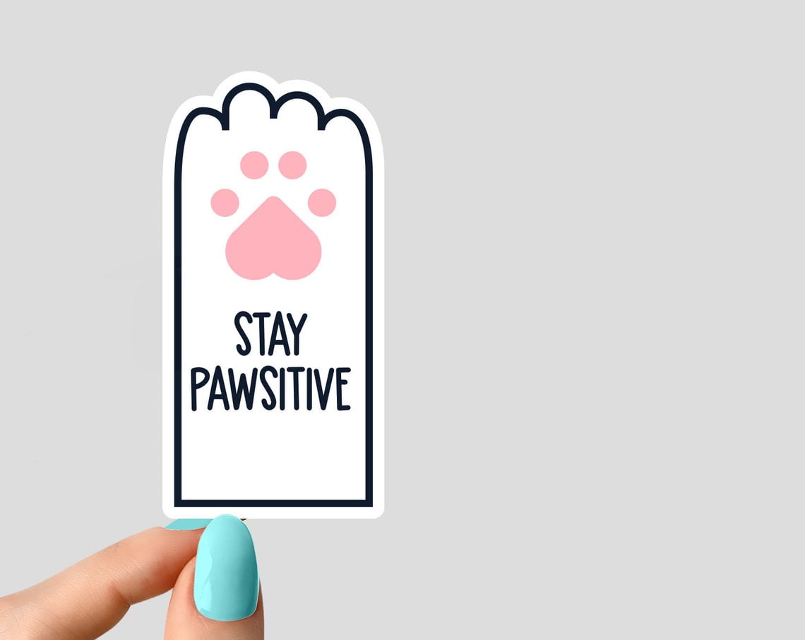 StickerCraft cat arm stay paw positive cat er, Rescue cat Mom er Laptop ...