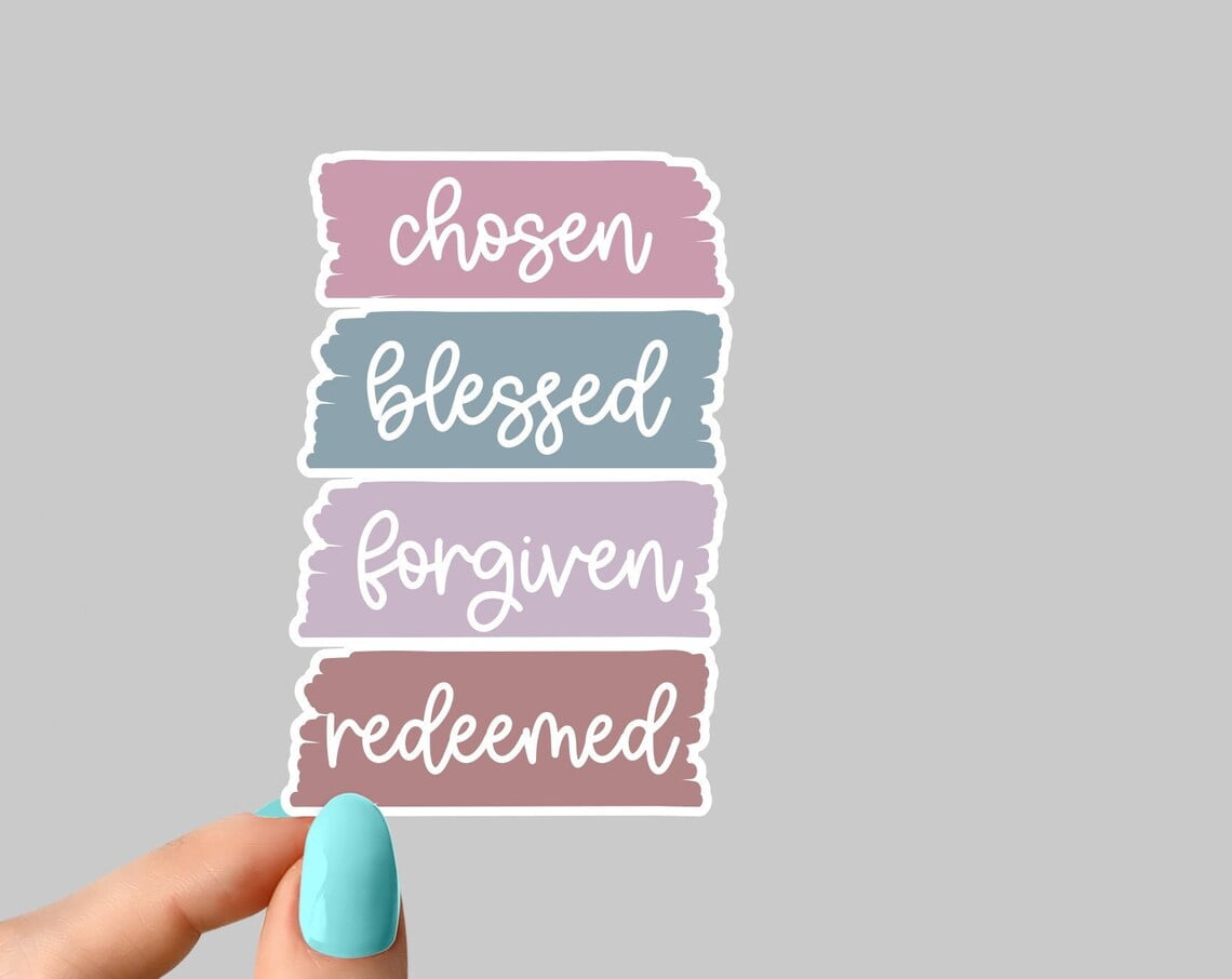 StickerCraft chosen blessed forgiven redeemed er, christian worship er ...