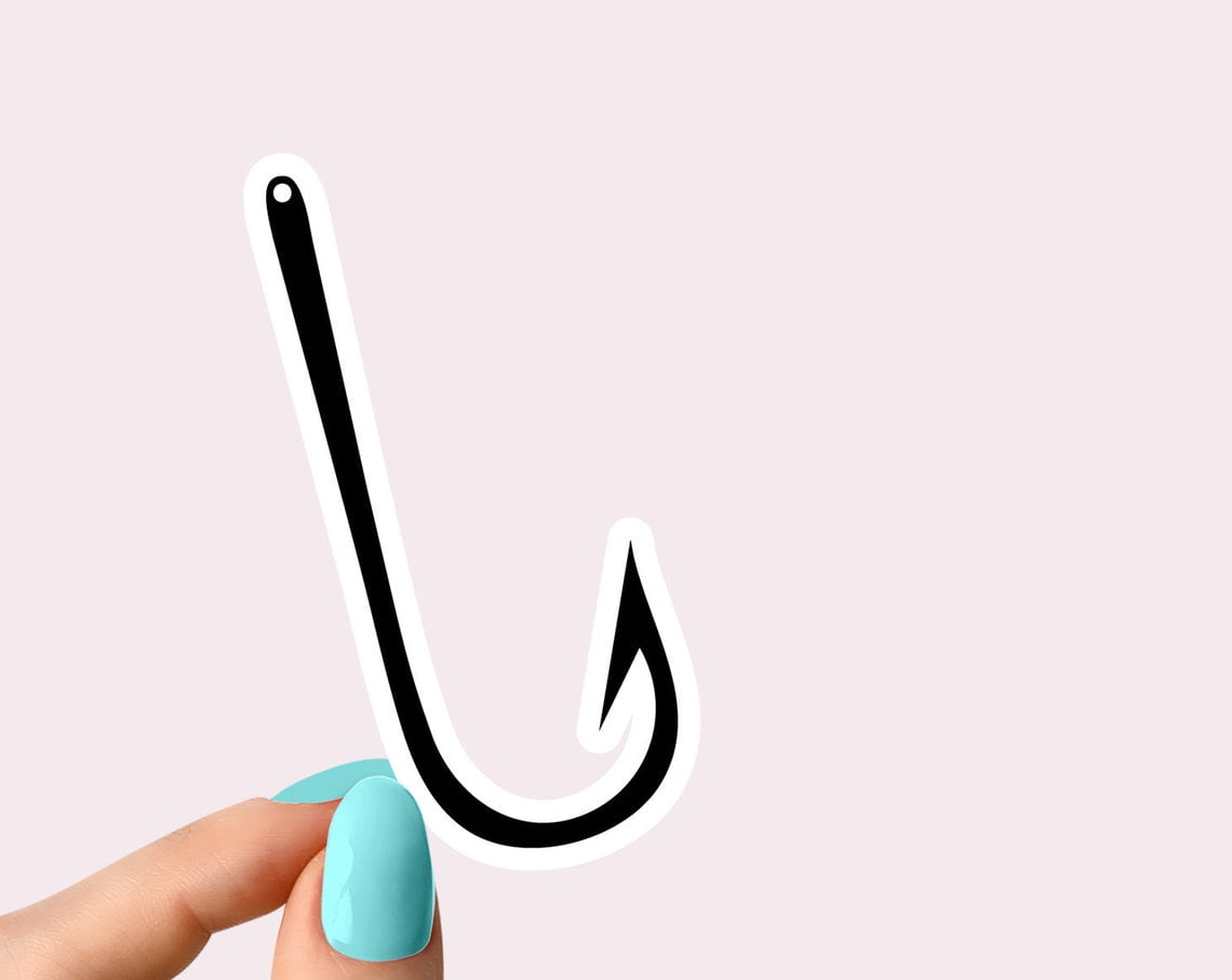StickerCraft fish hook er, fishing laptop decals, fish hook tumbler ers ...