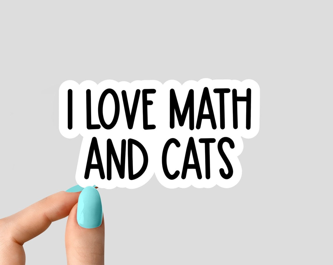 StickerCraft i love math and cats er, math laptop ers, math water ...