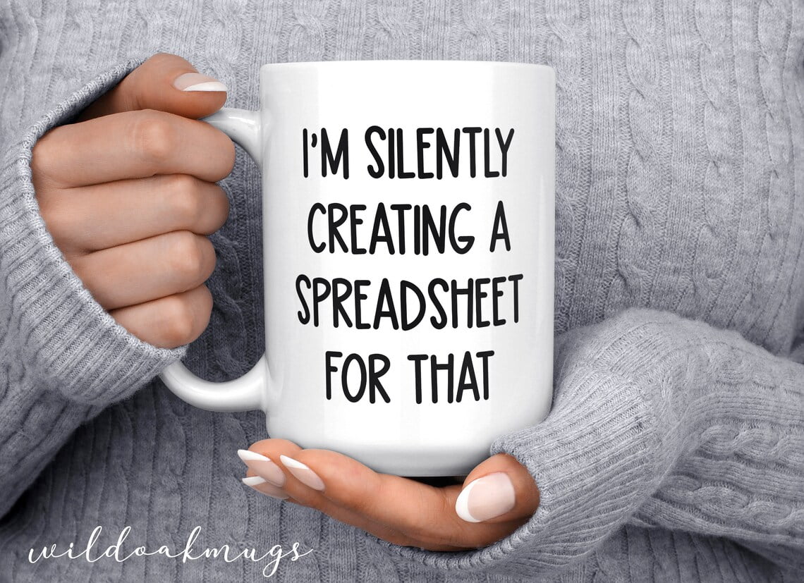 StickerCraft im silently creating spreadsheet for that mug, funny math ...