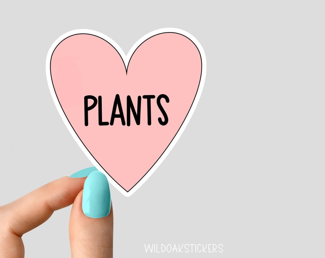 StickerCraft pink heart plants ers, potted plants succulent planting ...
