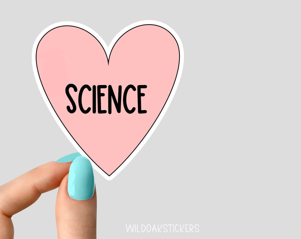 StickerCraft pink heart science er, funny science ers, science laptop ...