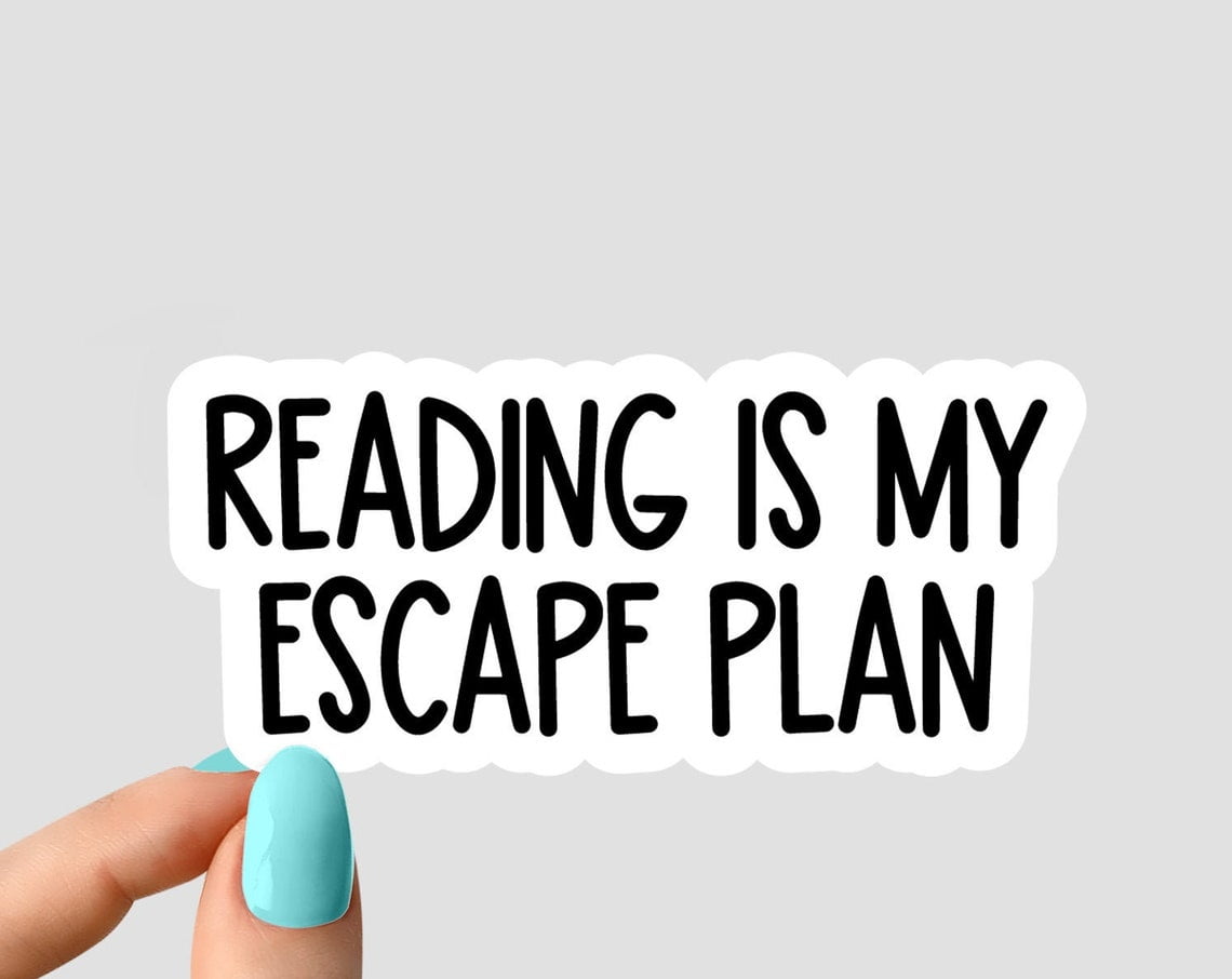 StickerCraft reading is my escape plan er, funny er, motivation laptop ...