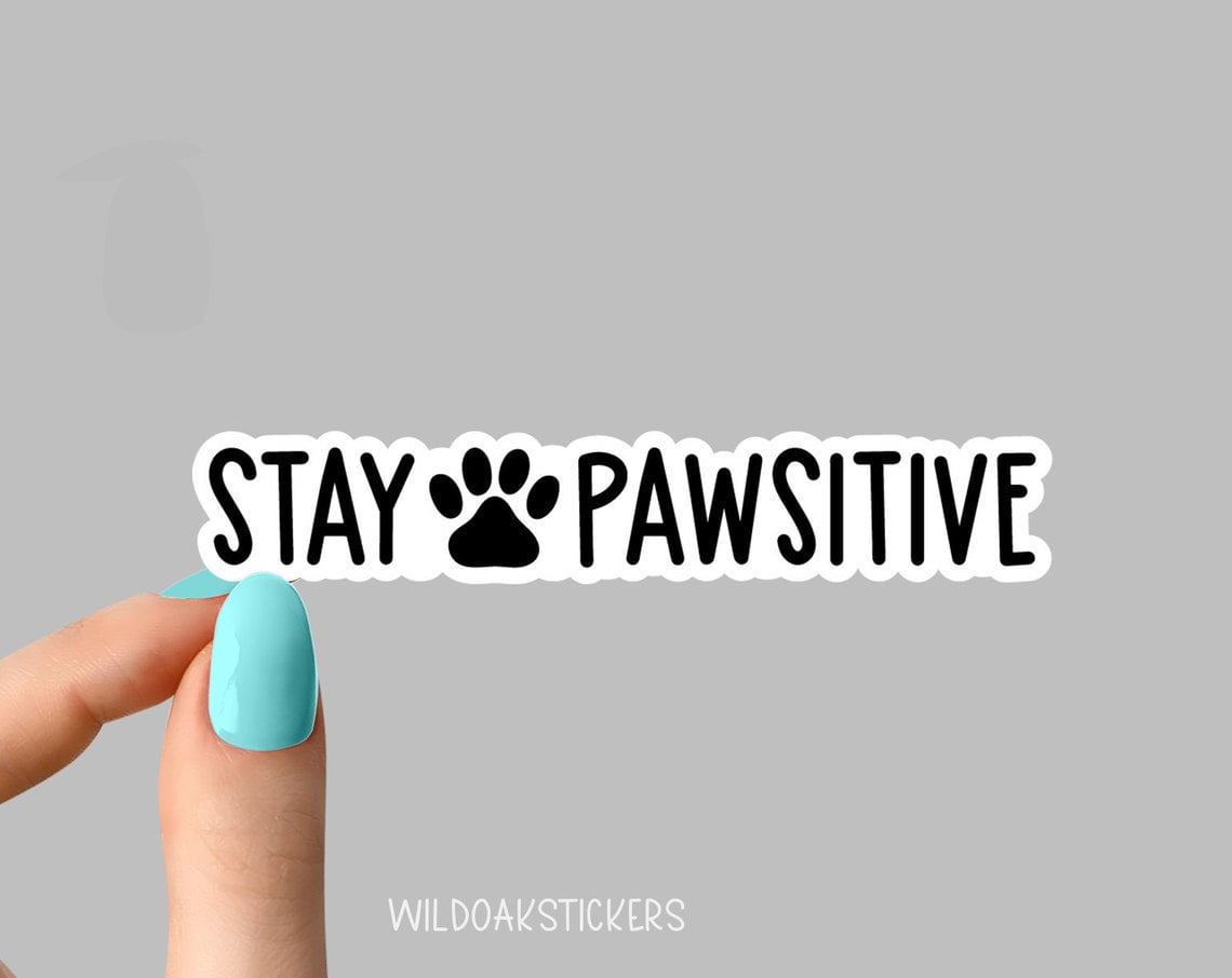StickerCraft stay pawsitive paw positive dog er, Rescue dog er Laptop ...
