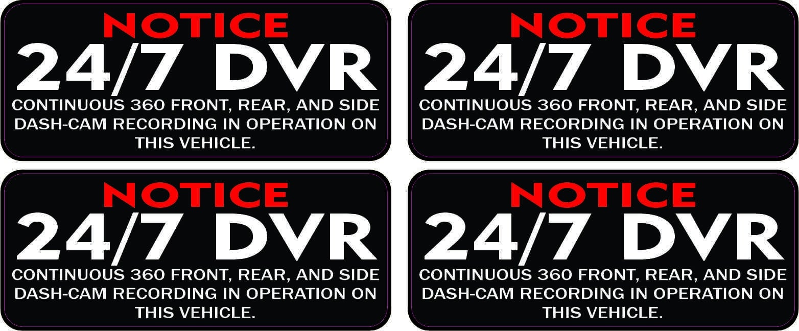StickerTalk 24/7 DVR Recording Sticker, 1 sheet of 4 stickers 2.5 ...