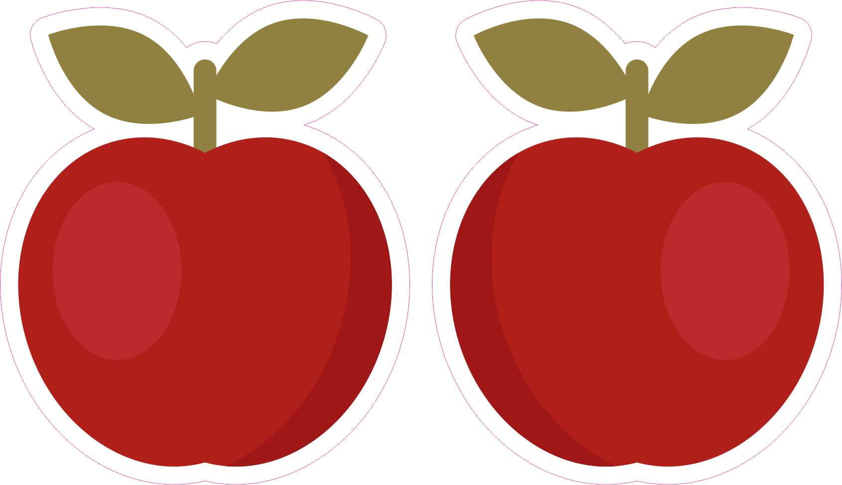 StickerTalk Apple Vinyl Stickers, 1 sheet of 2 stickers, 1 sheet of 2 ...