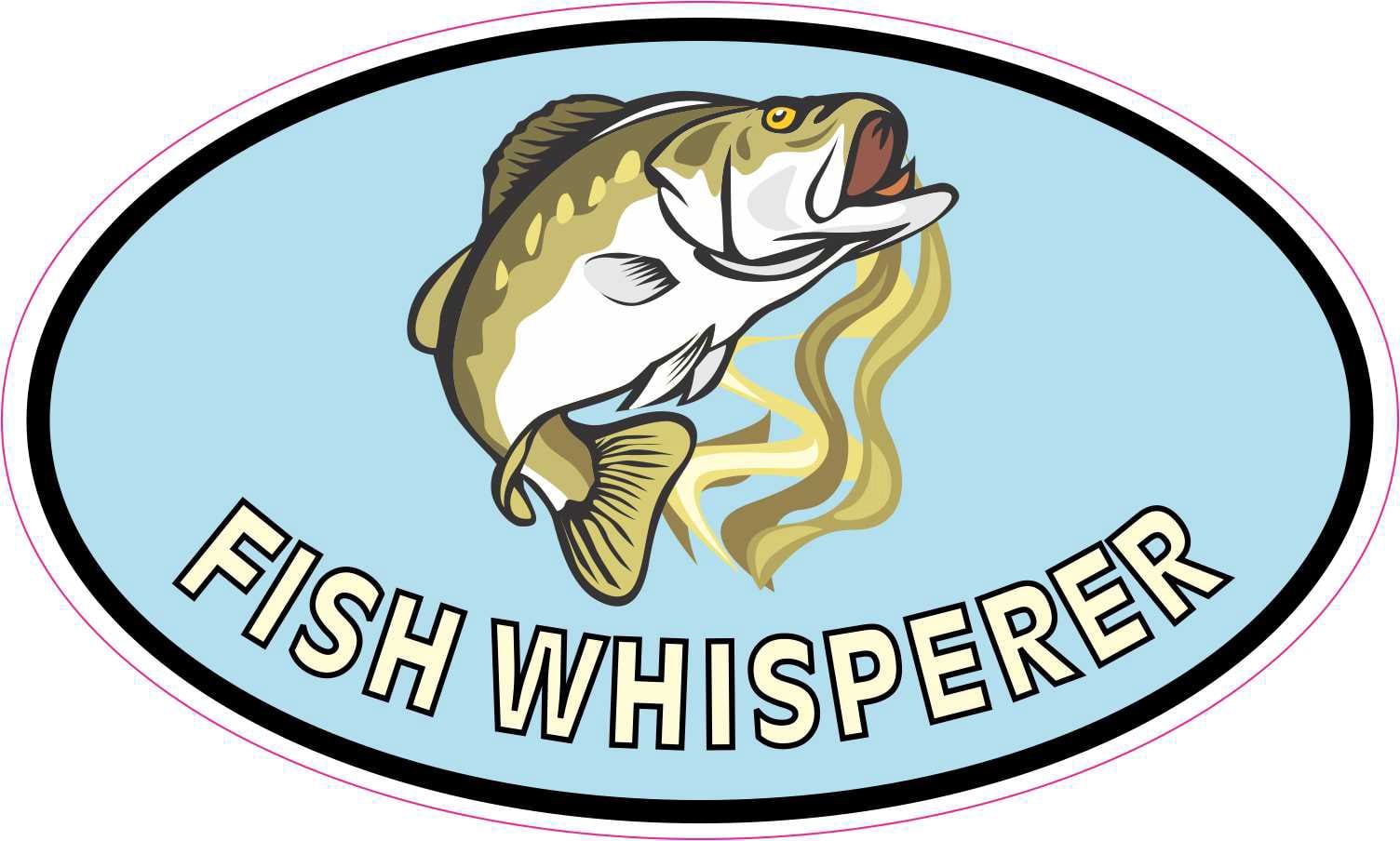 StickerTalk Bass Oval Fish Whisperer Vinyl Sticker, 5 inches x 3 inches ...