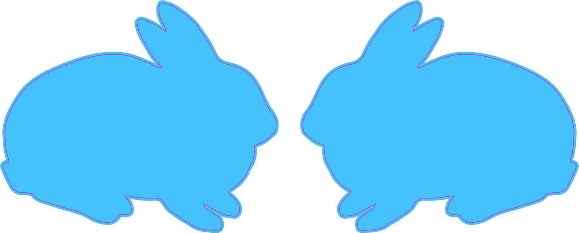 StickerTalk Blue Silhouette Rabbit Vinyl Stickers,1 sheet of 2 stickers ...