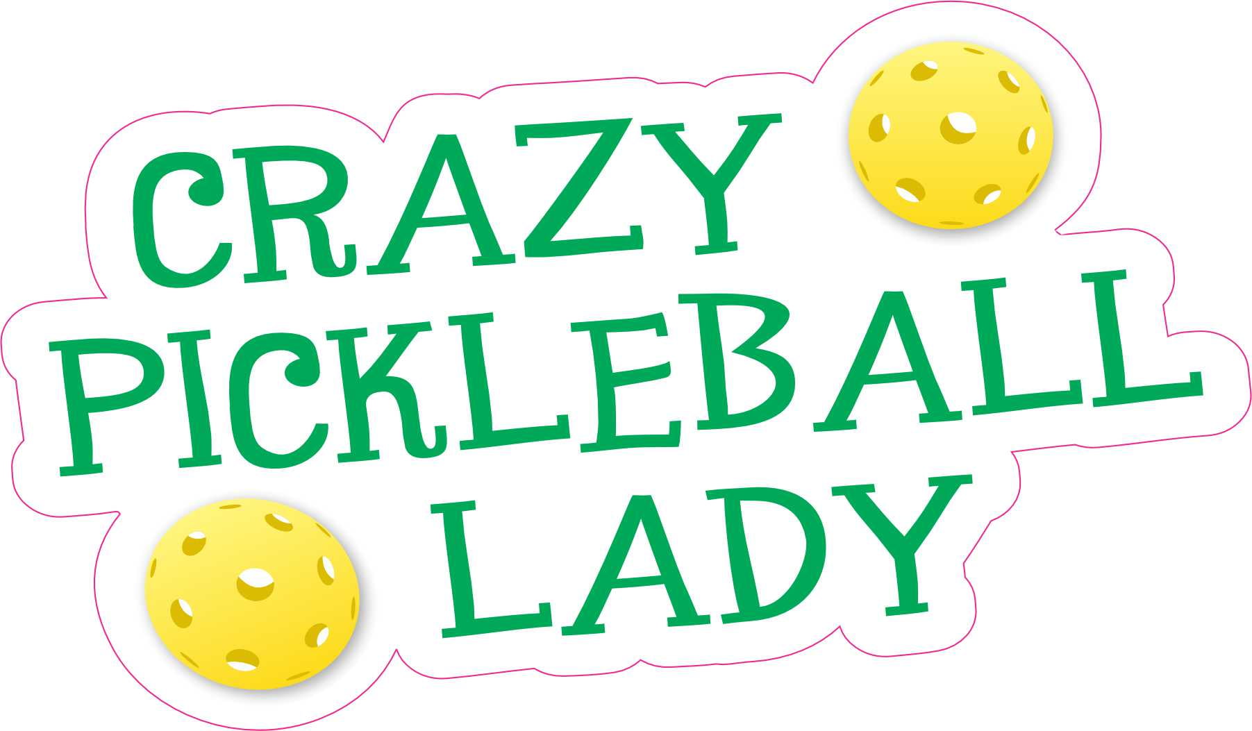 StickerTalk Crazy Pickleball Lady Vinyl Sticker, 6 inches x 3.5 inches ...