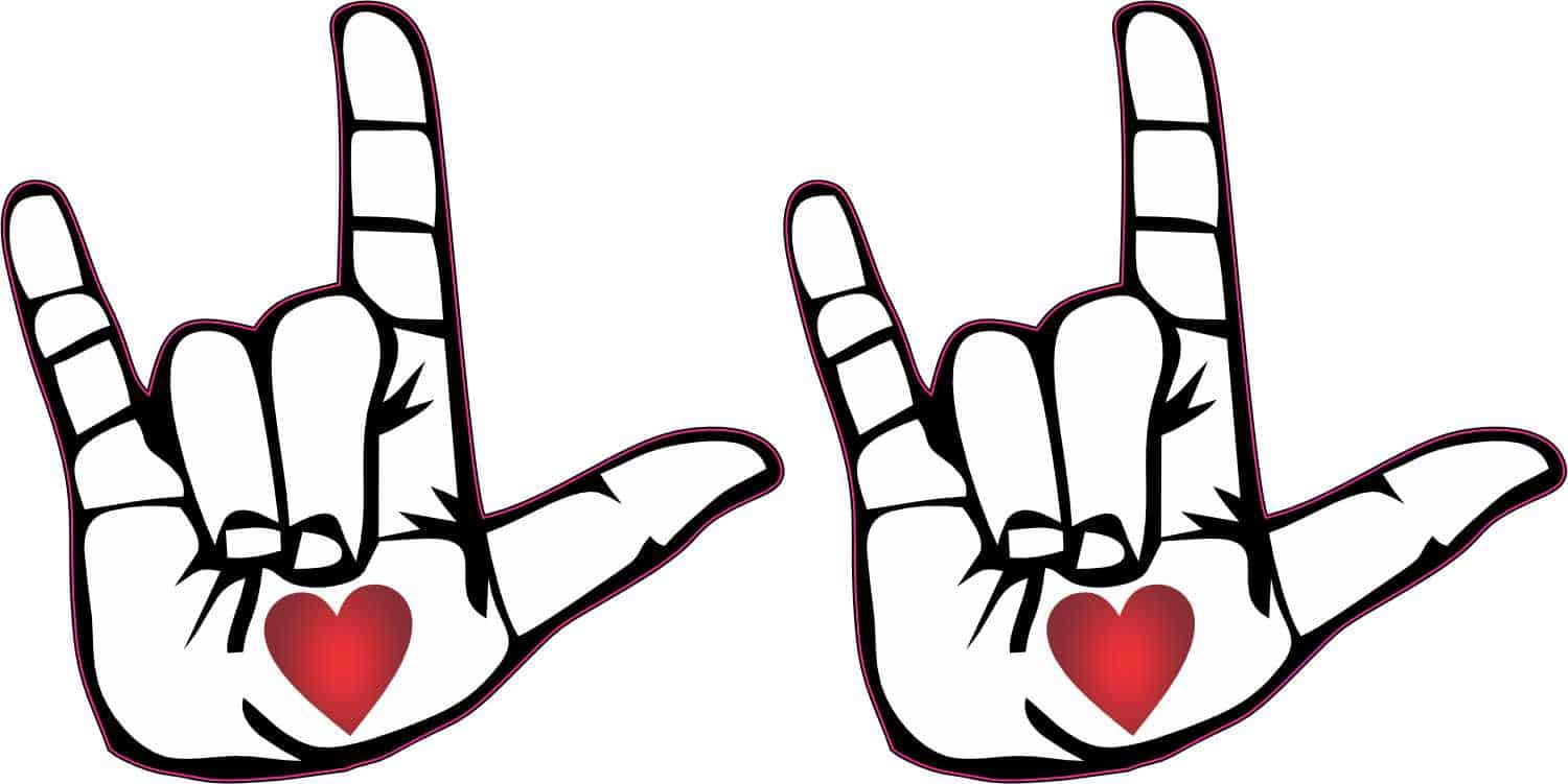 StickerTalk Die Cut Heart Hand ASL I Love You Vinyl Stickers, 1 sheet ...