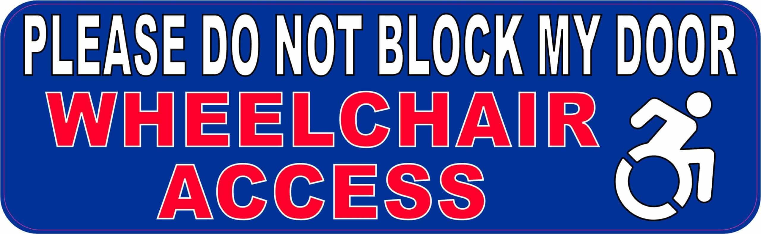 StickerTalk Do Not Block Door Wheelchair Access Vinyl Sticker, 10 ...