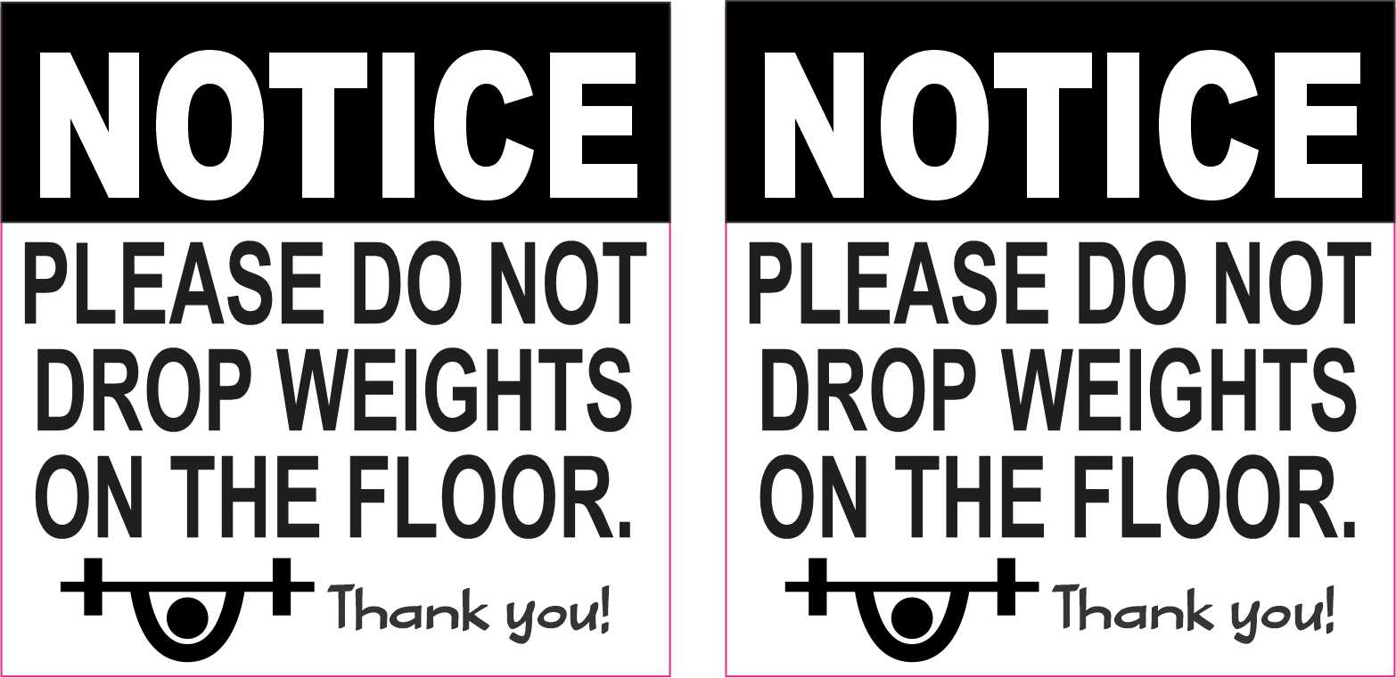 StickerTalk Do Not Drop Weights on Floor Vinyl Stickers, 1 sheet of 2 ...