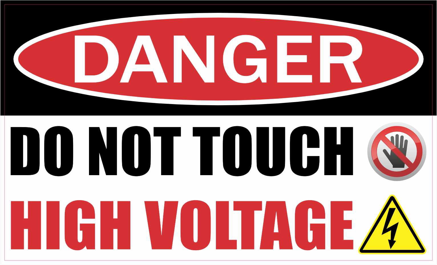 StickerTalk Do Not Touch High Voltage Vinyl Sticker, 5 inches x 3 ...