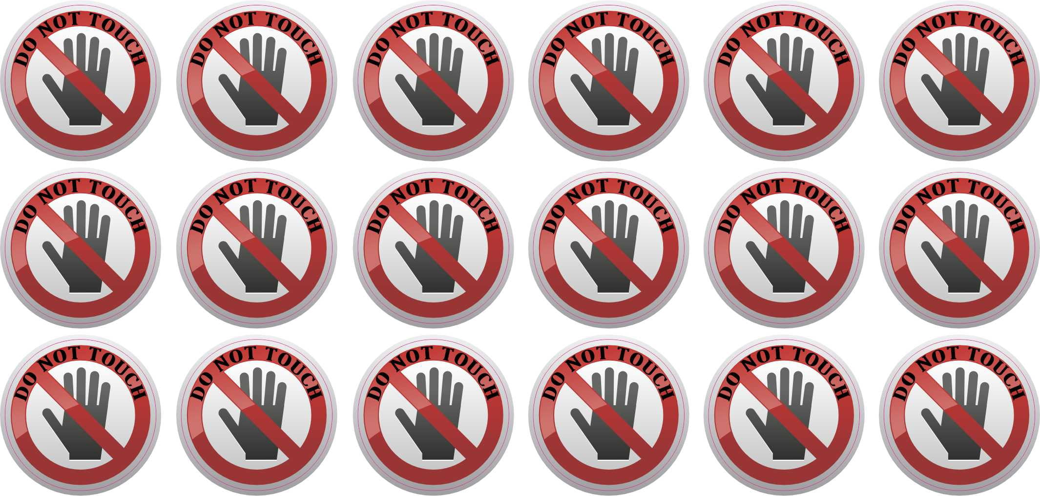 StickerTalk Do Not Touch Stickers, 1 Sheet of 18 Stickers, 1 Inch ...