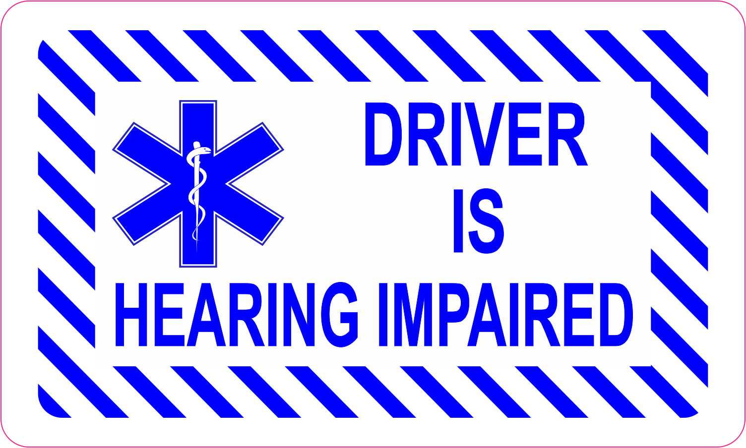 StickerTalk Driver Is Hearing Impaired Vinyl Sticker, 5 inches x 3 ...