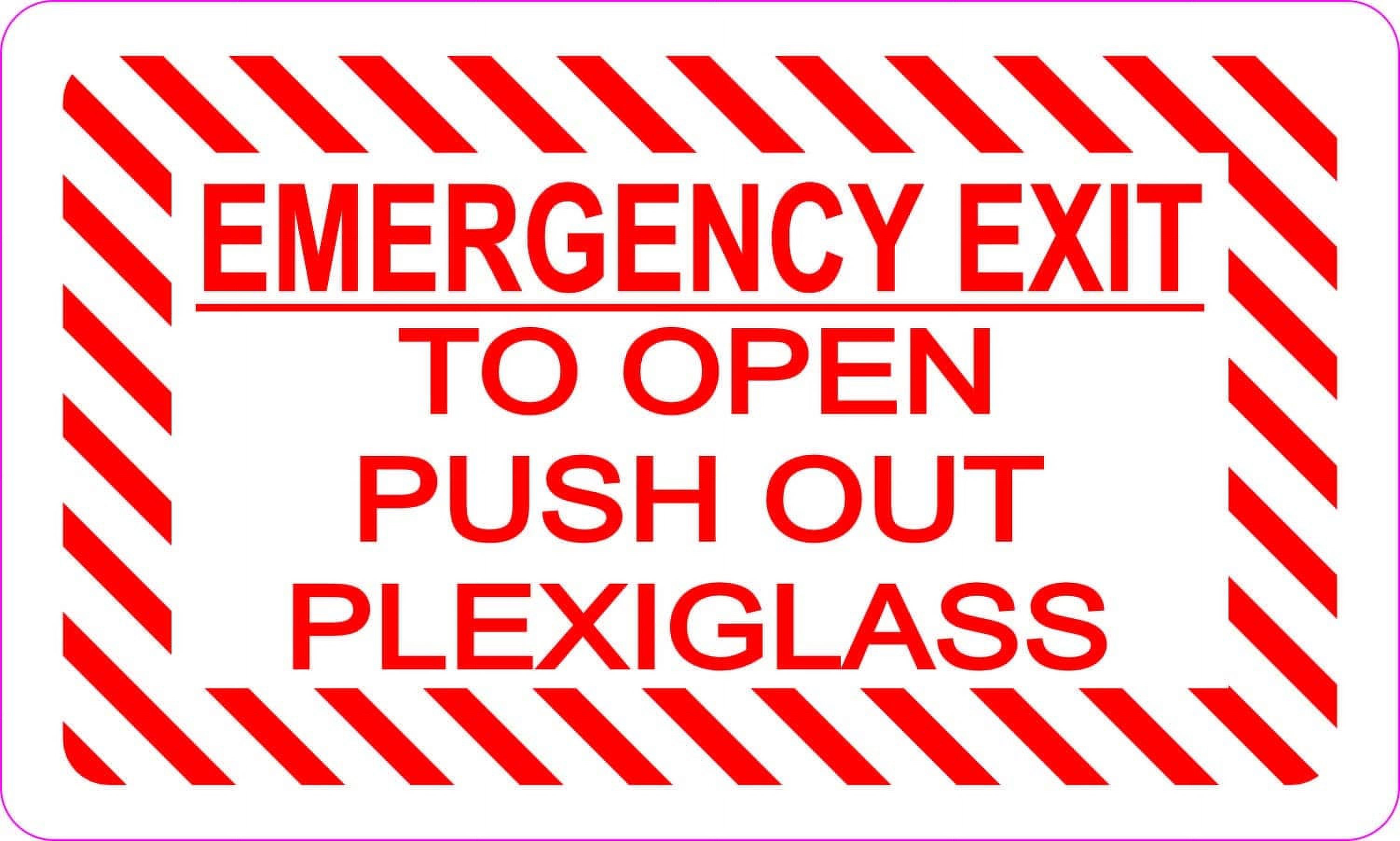 StickerTalk Emergency Exit Open Push out Plexiglass Sticker, 5 inches x ...