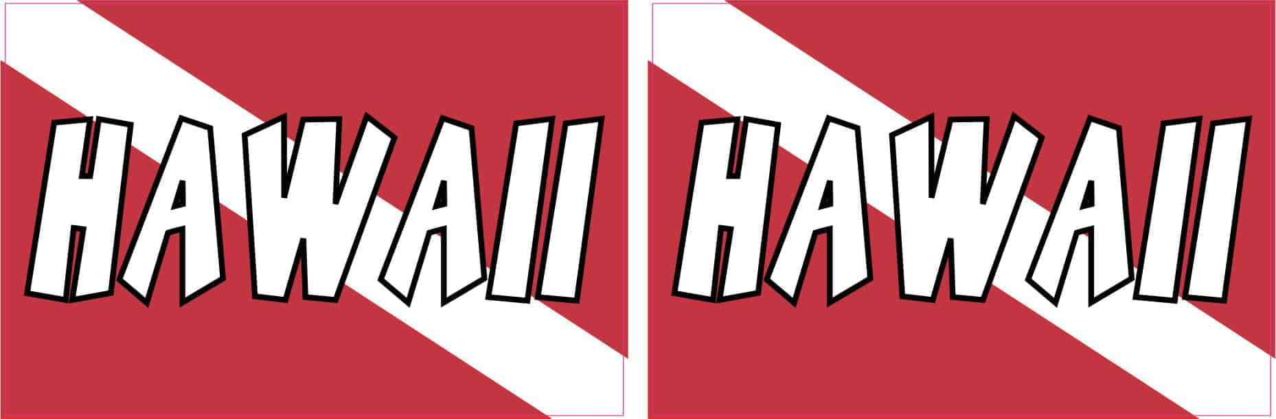 StickerTalk Hawaii Dive Flag Vinyl Sticker, 1 sheet of 2 stickers, 3 ...