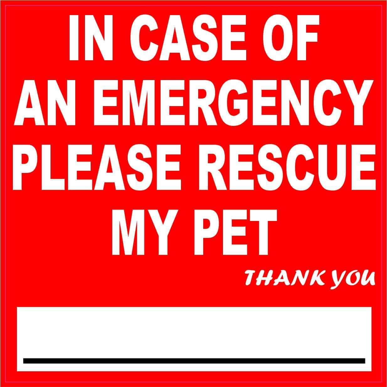 StickerTalk In Case of Emergency Rescue My Pet Magnet, 4 inches x 4 ...