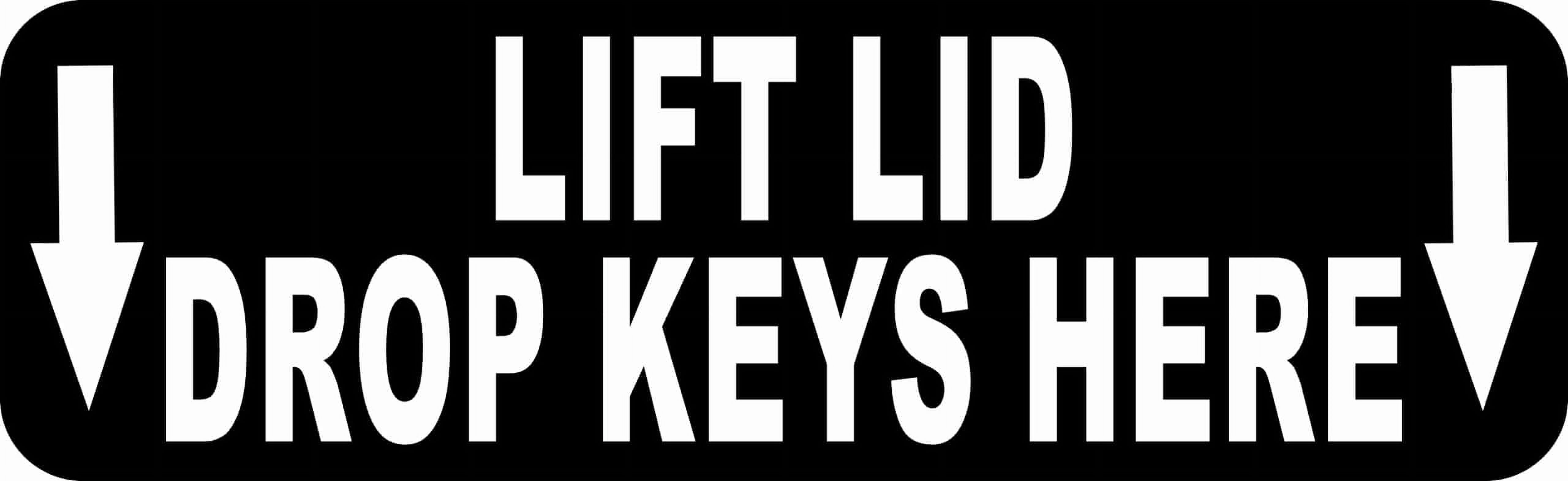 StickerTalk Lift Lid Drop Keys Here Vinyl Sticker, 10 inches x 3 inches ...