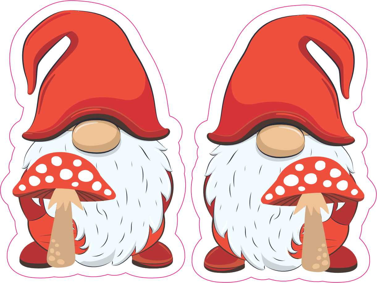 StickerTalk Mushroom Gnome Vinyl Stickers, 1 sheet of 2 stickers, 2 ...