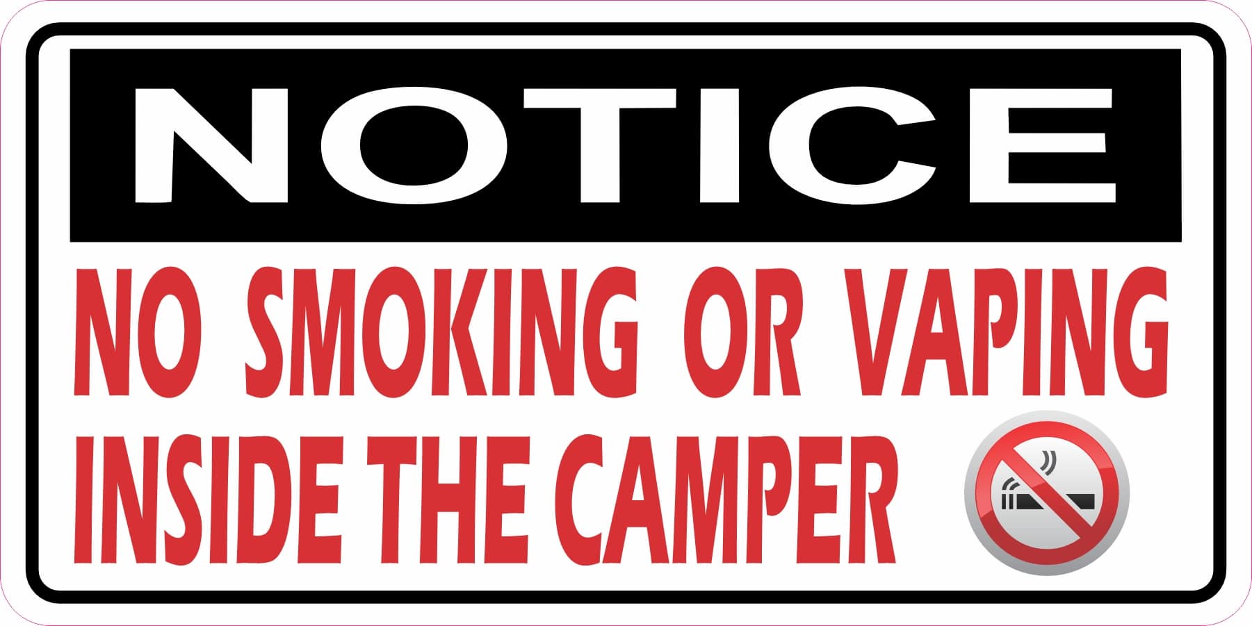 StickerTalk No Smoking or Vaping Inside The Camper Sticker, 6 inches x ...