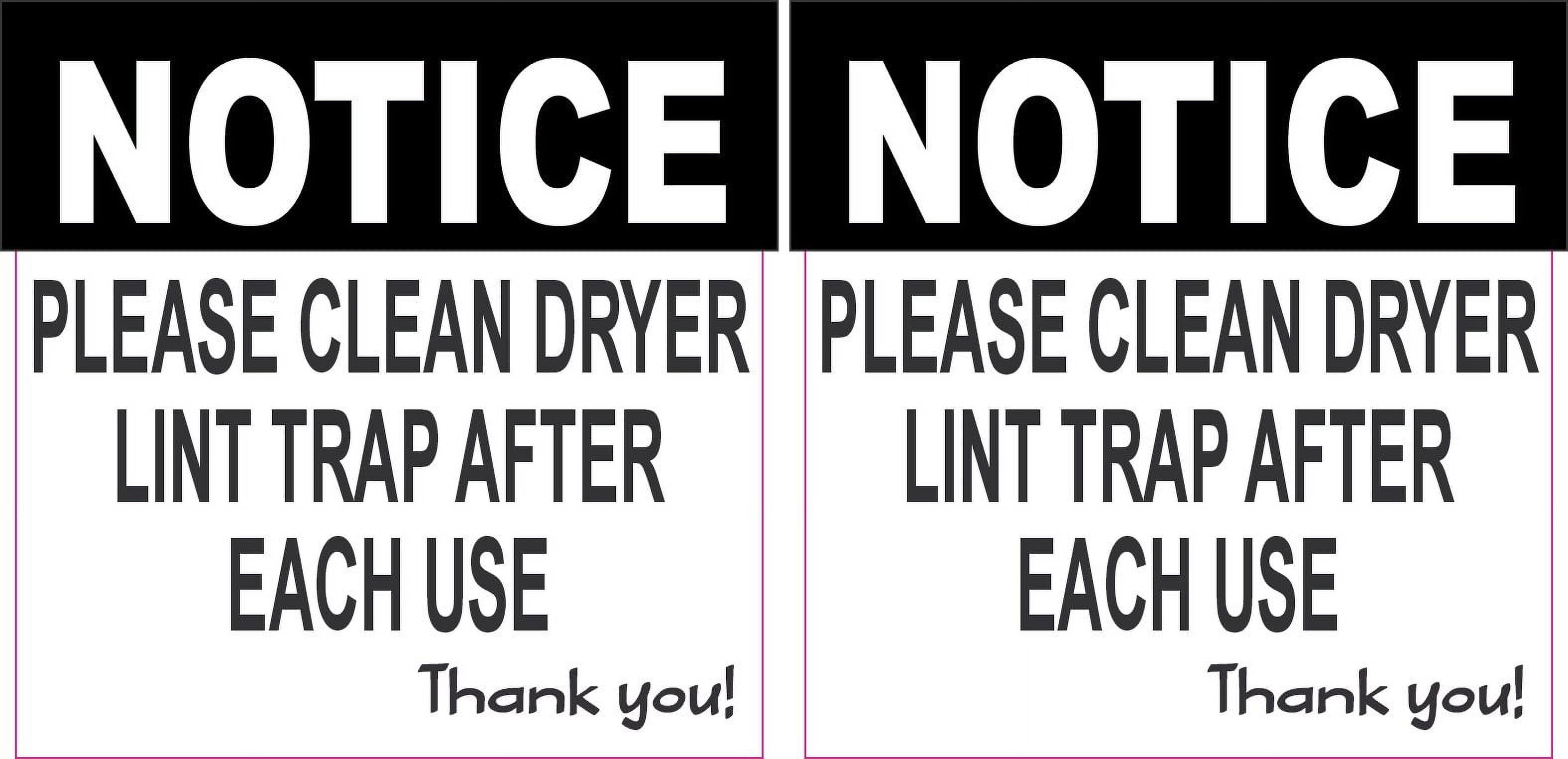 StickerTalk Notice Please Clean Dryer Lint Trap Vinyl Sticker, 2.5 ...