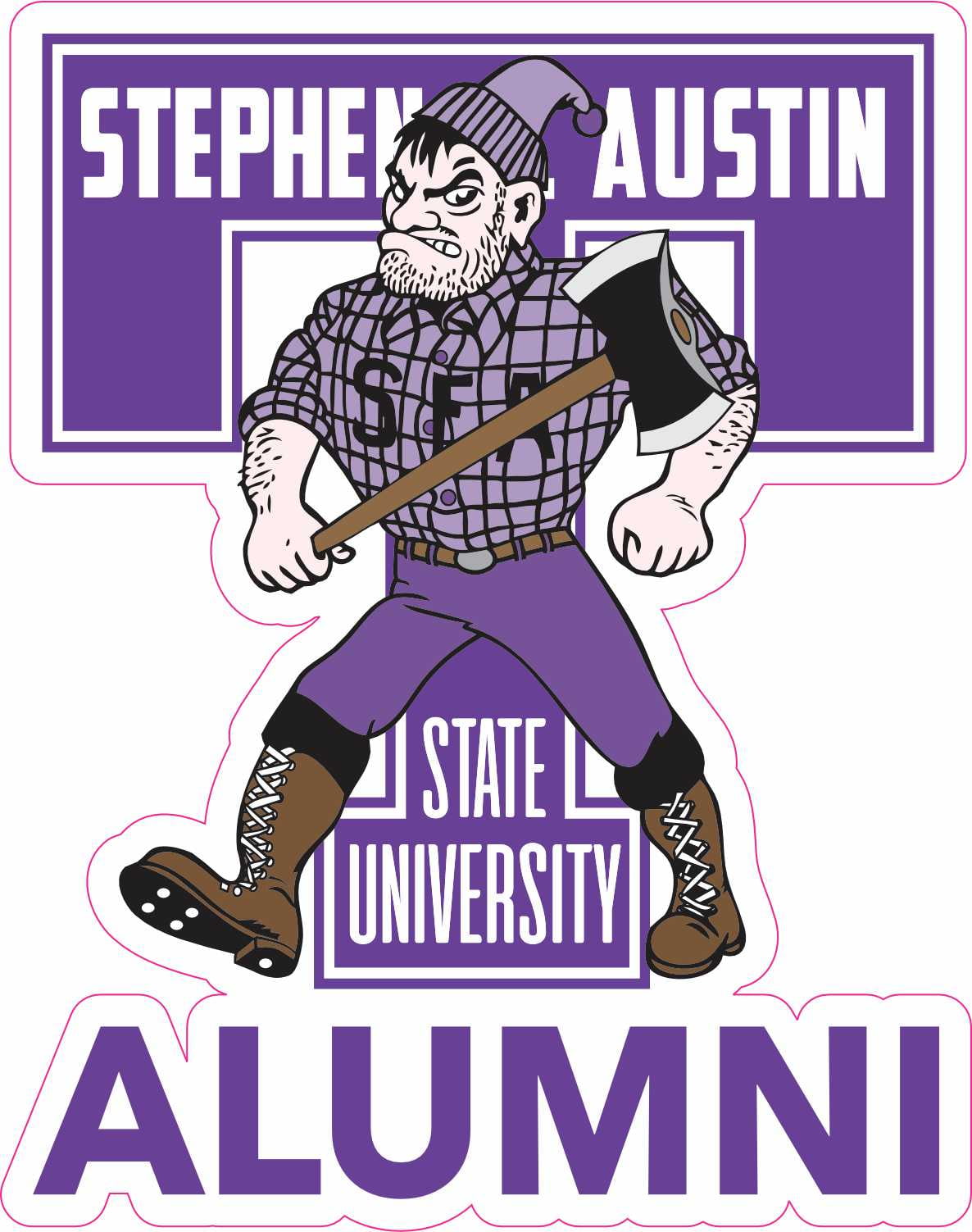 StickerTalk Officially Licensed SFA Alumni Sticker, 4 inches x 5 inches ...