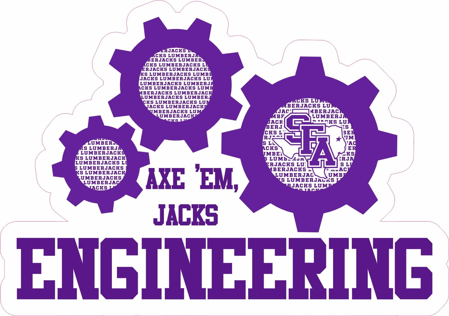 StickerTalk Officially Licensed SFA Engineering Sticker, 5 inches x 3.5 ...