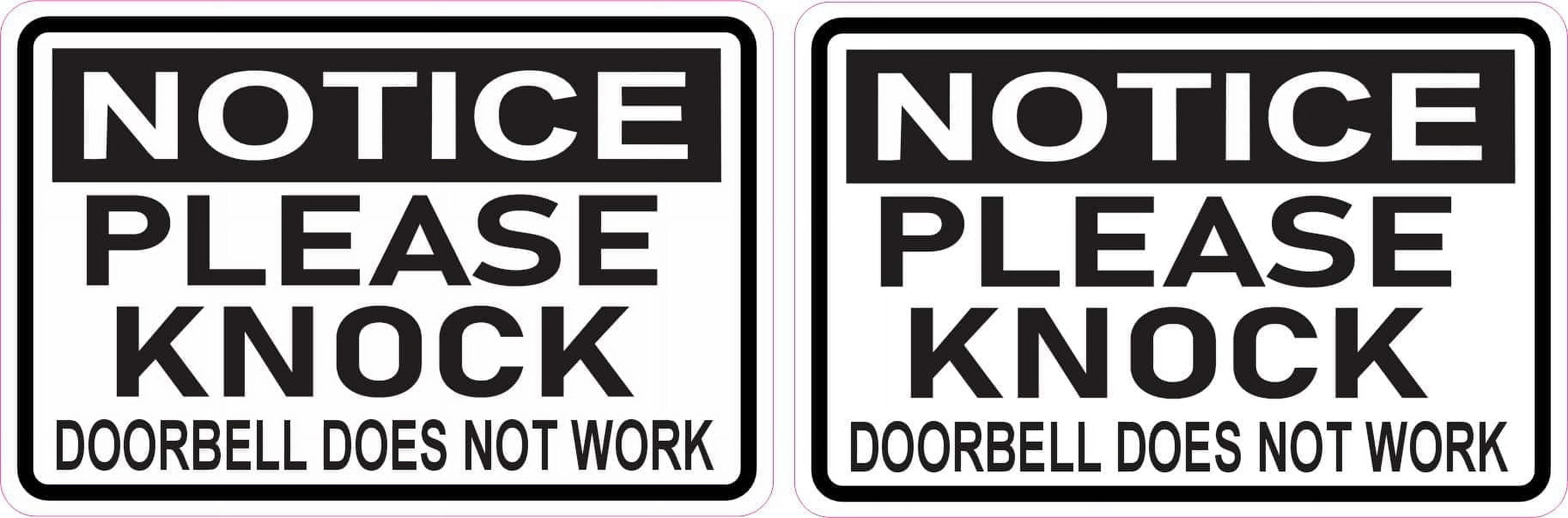 StickerTalk Please Knock Doorbell Does Not Work Sticker Sheet, 3 inches ...