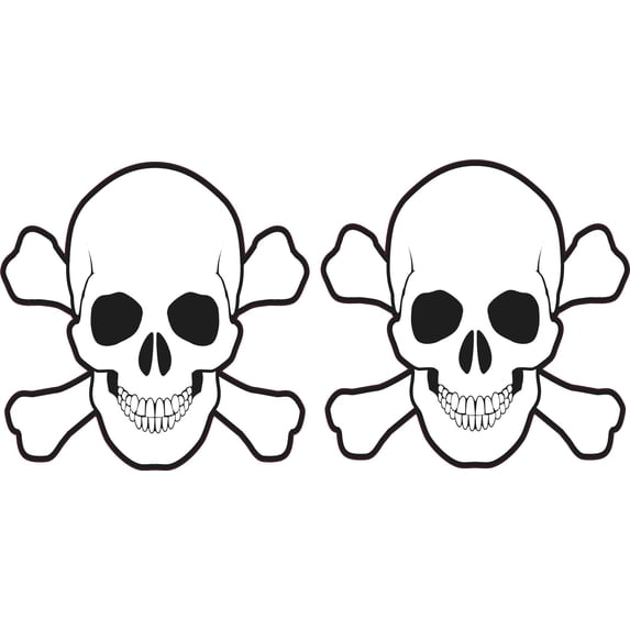 StickerTalk Skull and Crossbones Vinyl Stickers, 3 inches x 3 inches ...