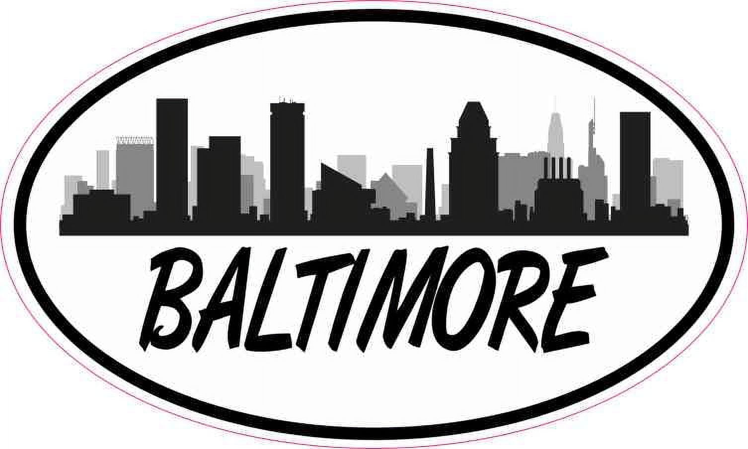 StickerTalk Skyline Oval Baltimore Vinyl Sticker, 5 inches x 3 inches ...