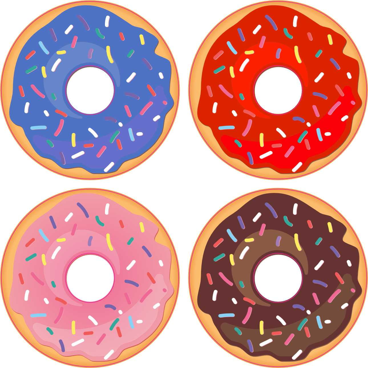 StickerTalk Sprinkle Donut Vinyl Stickers, 1 sheet of 4 stickers, 2 ...