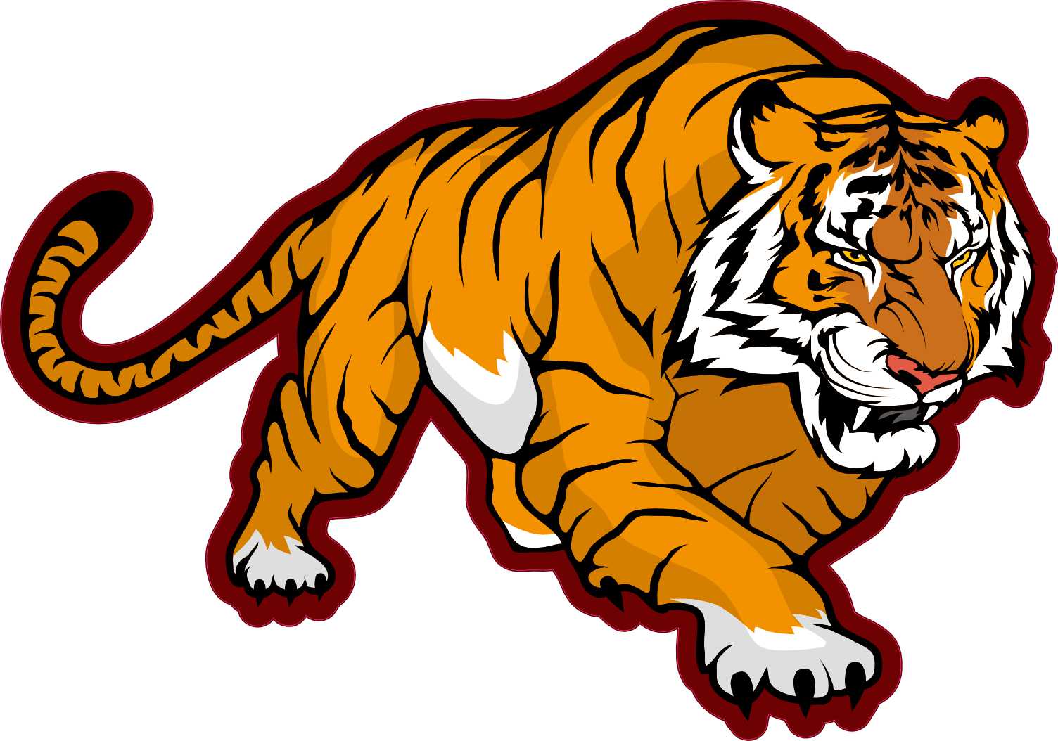 StickerTalk Tiger Mascot Sticker, 5 inches x 3.5 inches - Walmart.com