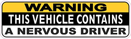 StickerTalk Vehicle Contains a Nervous Driver Magnet, 10 inches by 3 ...