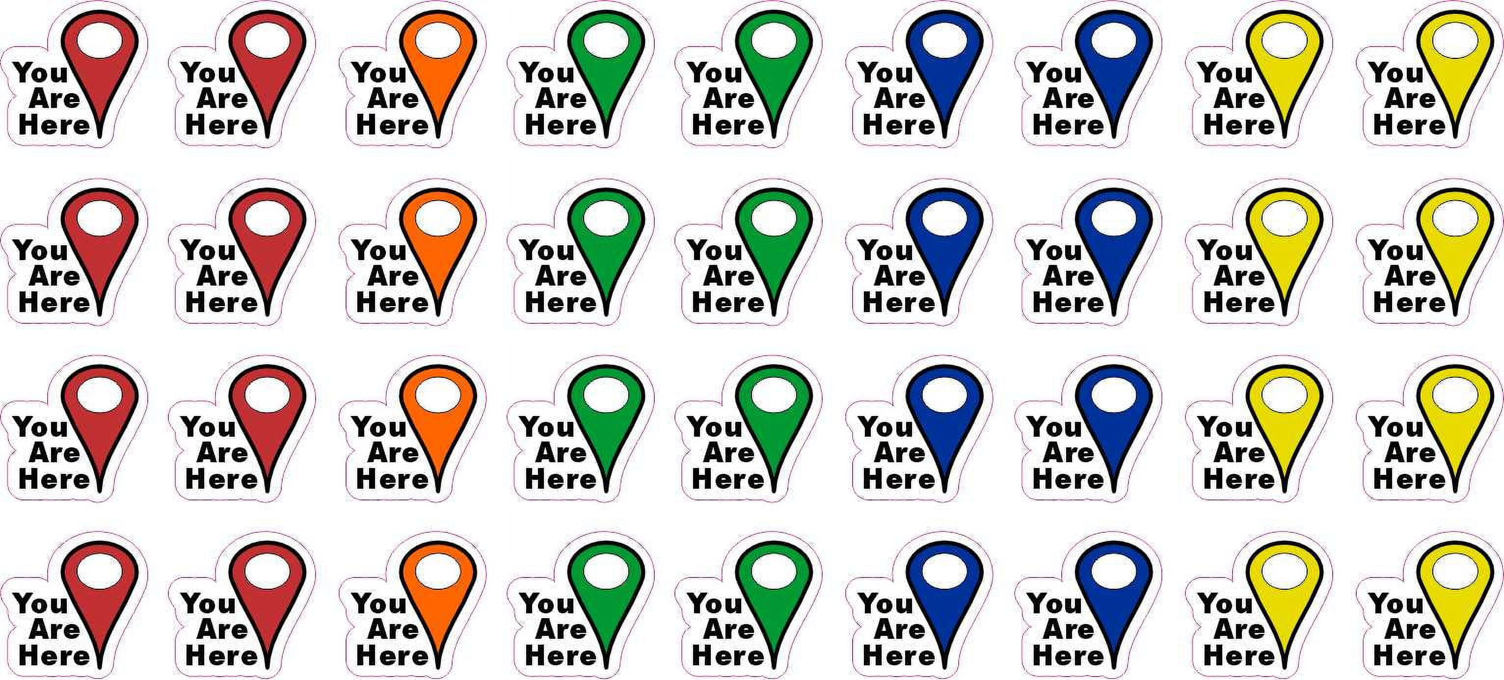 StickerTalk You Are Here Pointer Stickers, 1 Sheet of 36 Stickers 0.5 ...