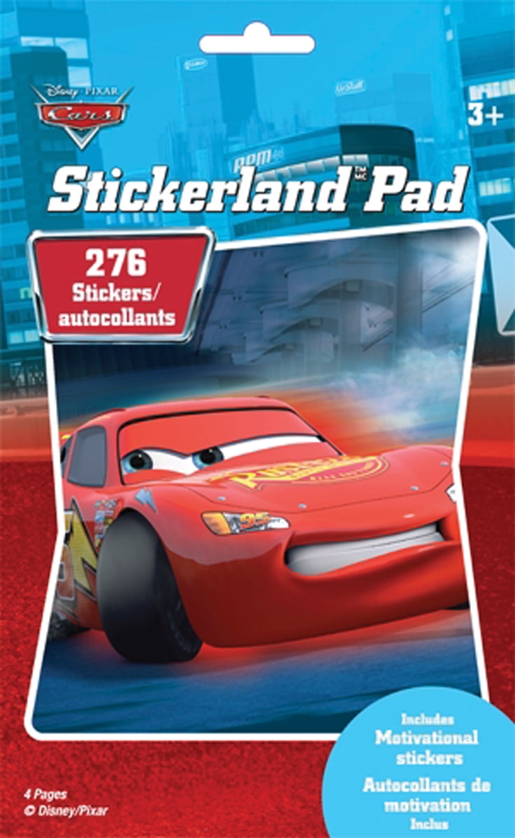 Stickerland Pad 9-1/2 Inch X 6 Inch 276 Stickers-Disney Cars - Walmart.com