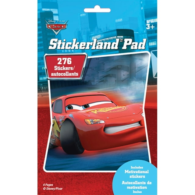 Stickerland Pad 9-1/2 Inch X 6 Inch 276 Stickers-Disney Cars - Walmart.com