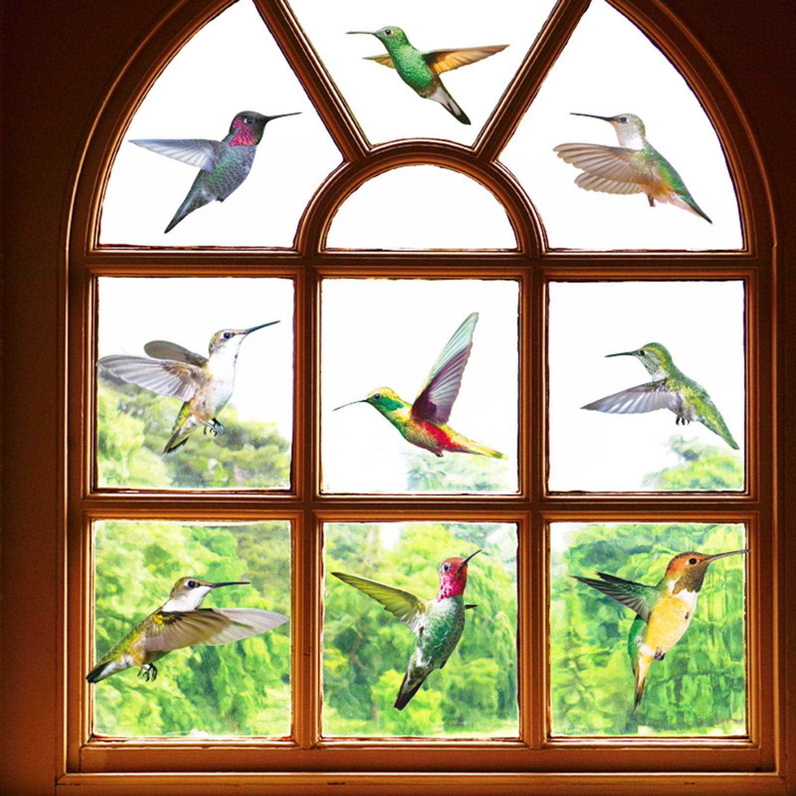 Stickers 1 Set Of 9 Hummingbirds Windows Sticker -Collision Window ...